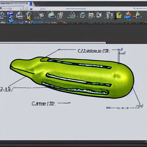 cad drawing of a pickle, engineering, highly detailed, | Stable ...