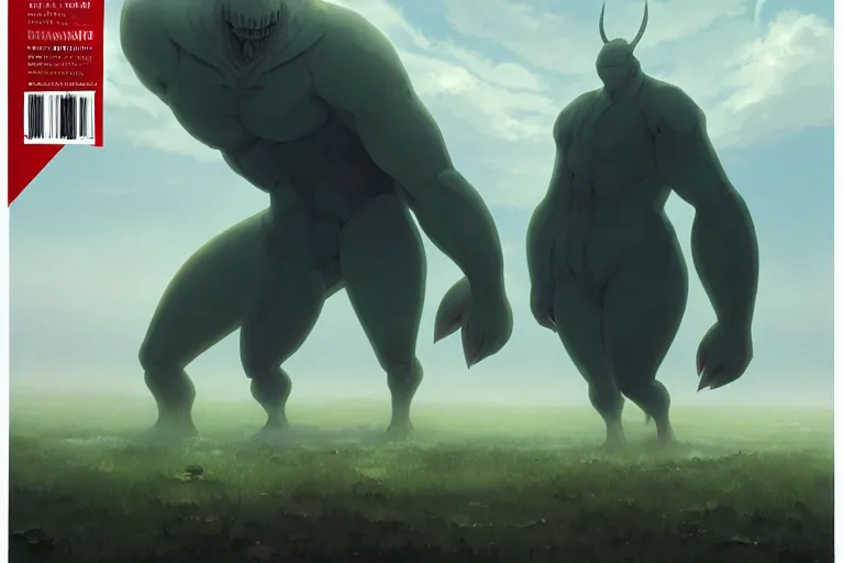 magazine cover showing a large humanoid creature | Stable Diffusion ...