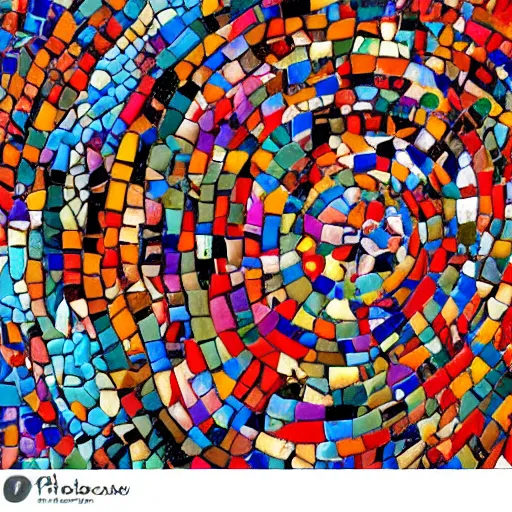 greek mosaic made of colorful pebbles depicting emma | Stable Diffusion ...