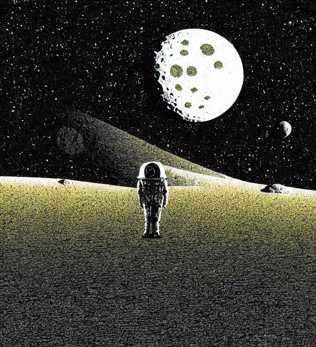 collosal alien entity in a galactic landscape, moon | Stable Diffusion ...