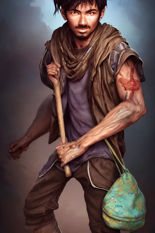a cool and muscular male refugee of legends character, | Stable ...