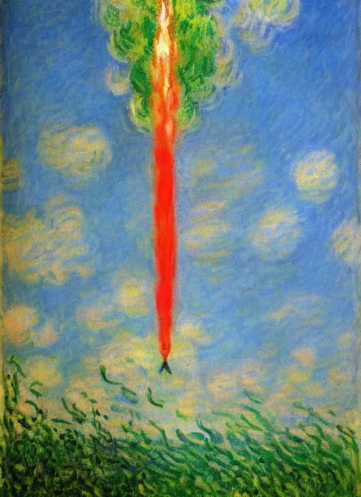 green rocket flying into space by claude monet | Stable Diffusion | OpenArt