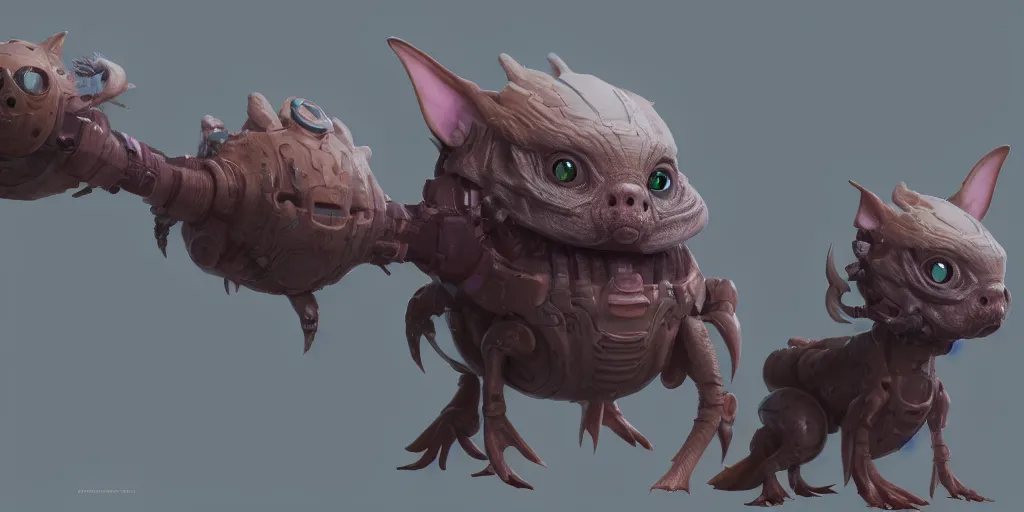 a cute scifi fauna pet by neville page, ken | Stable Diffusion | OpenArt