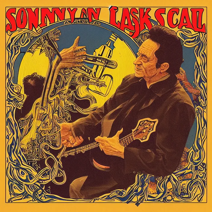 album cover for the Johnny Cash and Snake Oil colab | Stable Diffusion ...