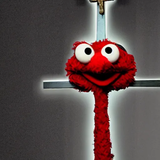 elmo hanging from a rope dead | Stable Diffusion