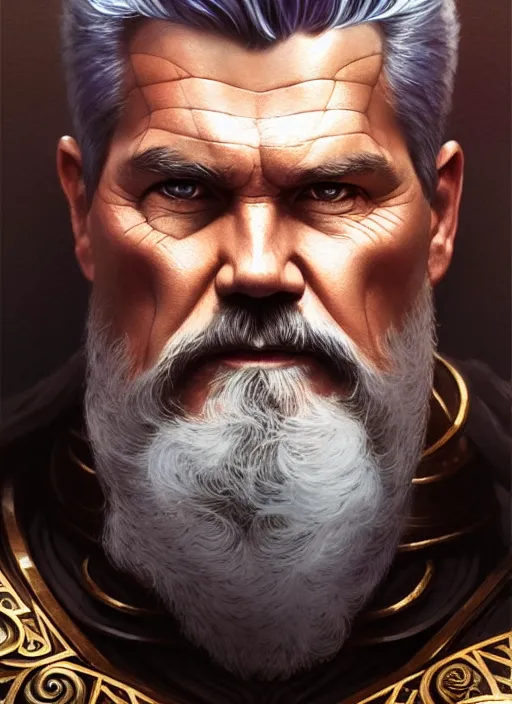 Portrait of Josh Brolin as Odin, D&D, muscular, | Stable Diffusion