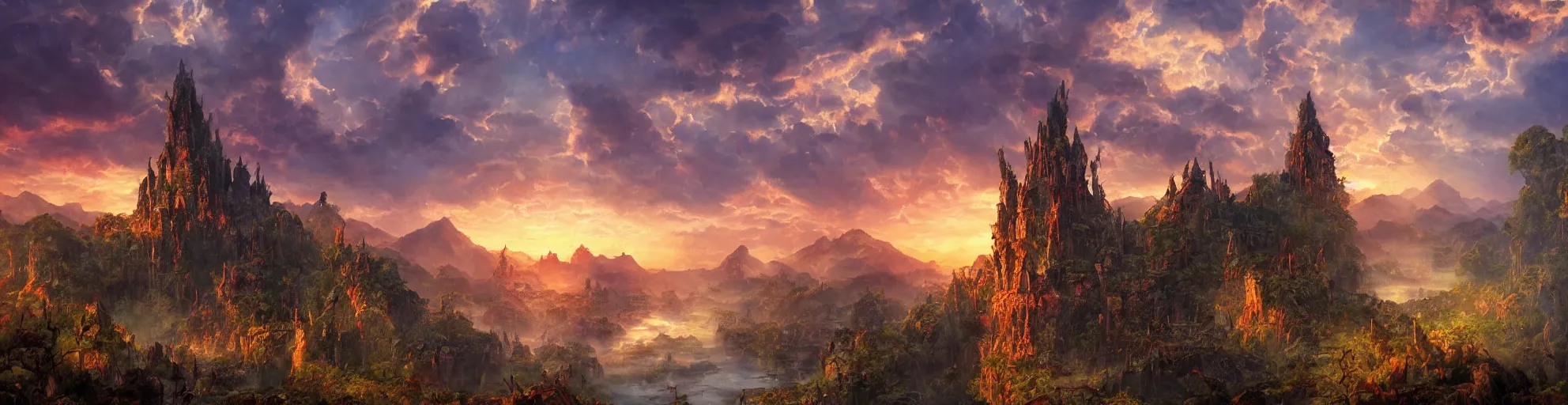 giant snake castle , damaged vine temple , mist over | Stable Diffusion ...