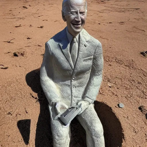 a broken statue of joe biden in the middle of a | Stable Diffusion | OpenArt