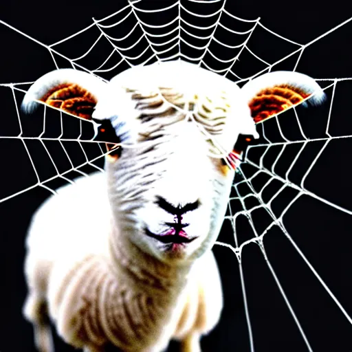 photo of transparent white flat sheep in spiderweb | Stable Diffusion ...