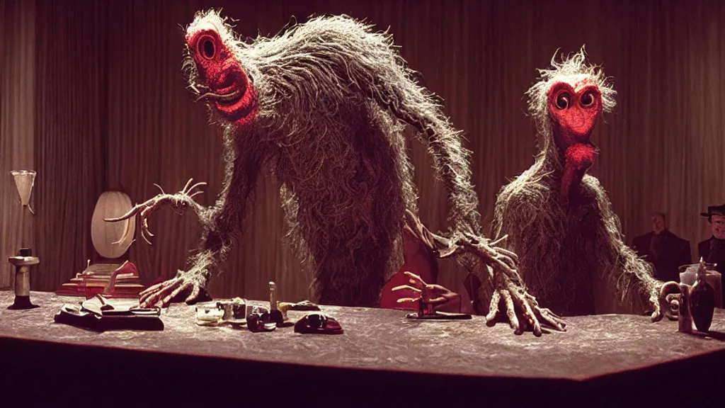 the strange creature at the magic show, film still | Stable Diffusion ...