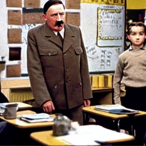 A still of Hitler as a teacher wearing a sweater in | Stable Diffusion ...