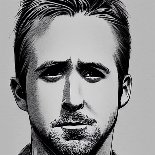 portrait, ryan gosling holding a cute caracal, pencil | Stable ...