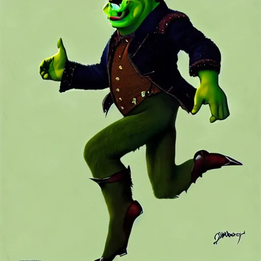 shrek as michael jackson doing the moonwalk, highly | Stable Diffusion