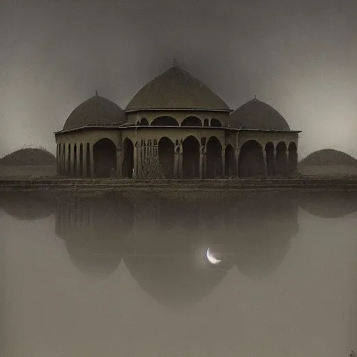 a big mosque in a Village, horror, fog, foster, highly | Stable ...