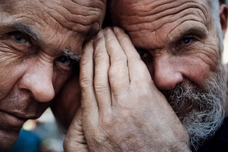 close up portrait of two people who accidentally tied | Stable ...