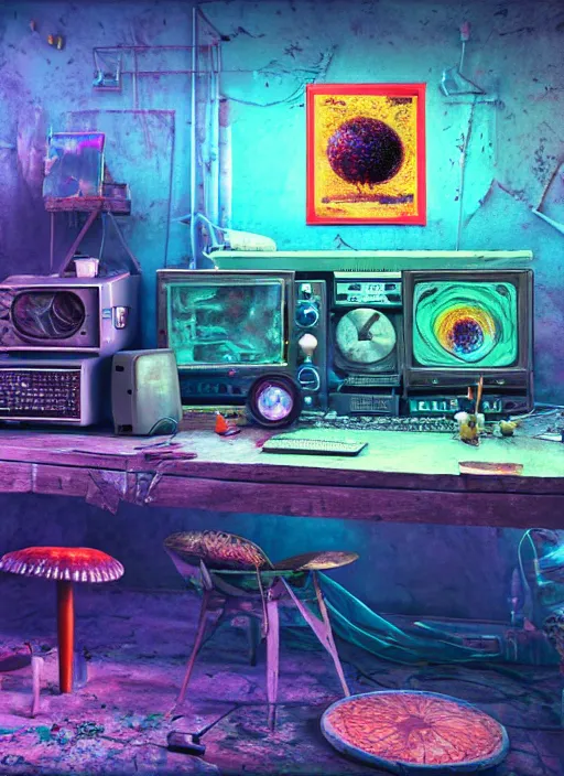 A realistic painting of a vintage computer, with a | Stable Diffusion ...