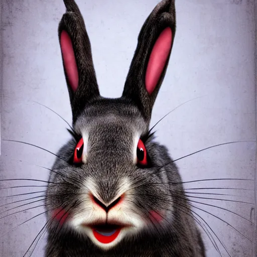 scary murder rabbit bunny bloodyteeth bloodyeyes | Stable Diffusion ...