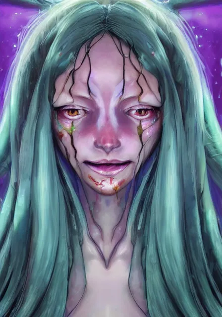 beautiful portrait of a slime woman's face by aramaki | Stable ...