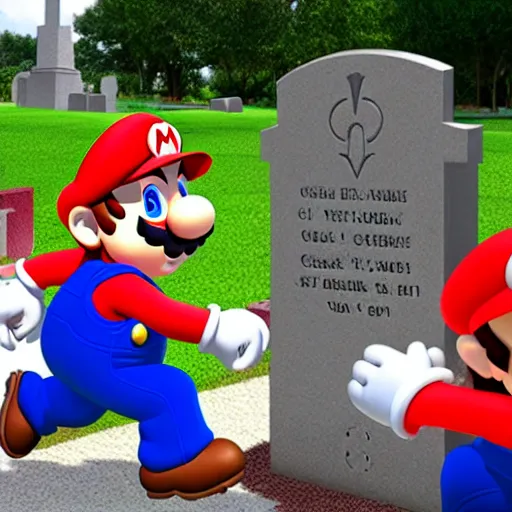 mario, graveyard | Stable Diffusion