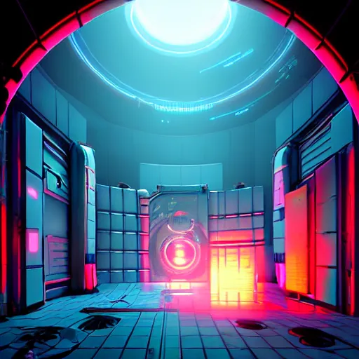 aperture science test chamber, big white tiles lining | Stable ...