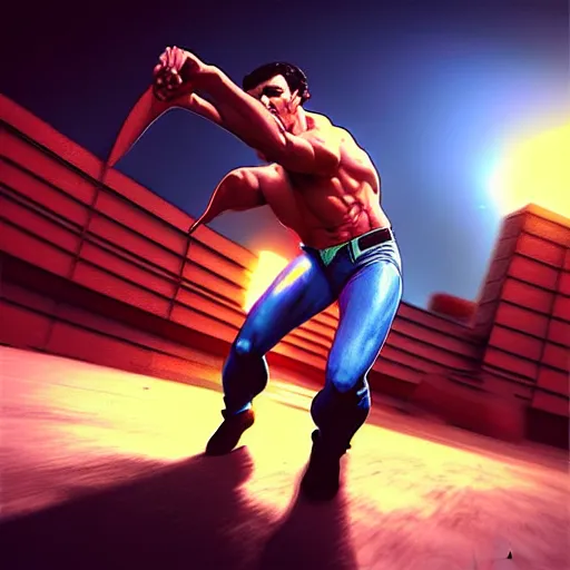 a man dodging bullets, action shot, in the style of | Stable Diffusion ...