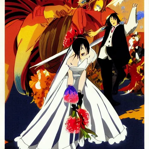 Anime bride screaming and slapping a groom, funny, | Stable Diffusion ...