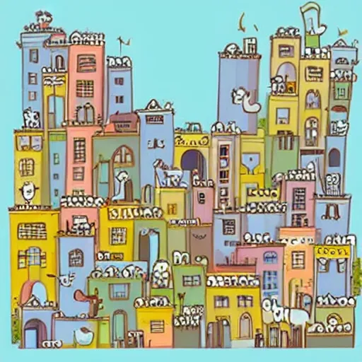 Extremely cute!!! city designed by cats, built by | Stable Diffusion ...