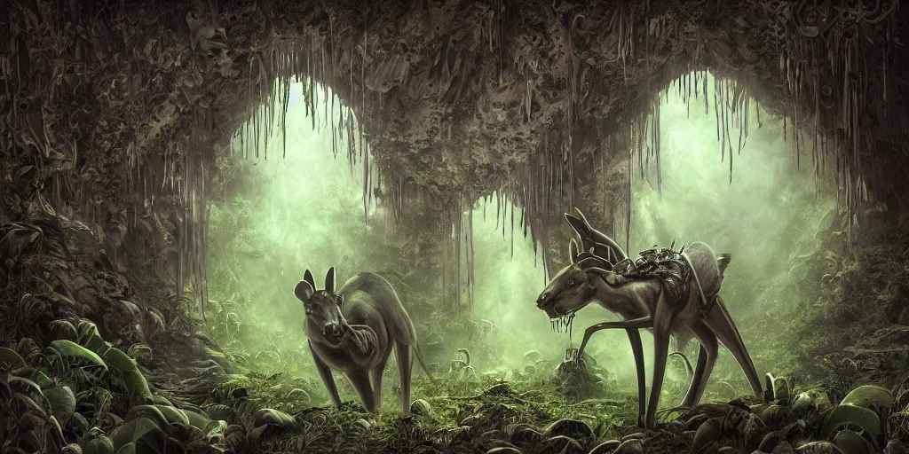 magnificent mechanical steampunk kangaroo looking | Stable Diffusion ...