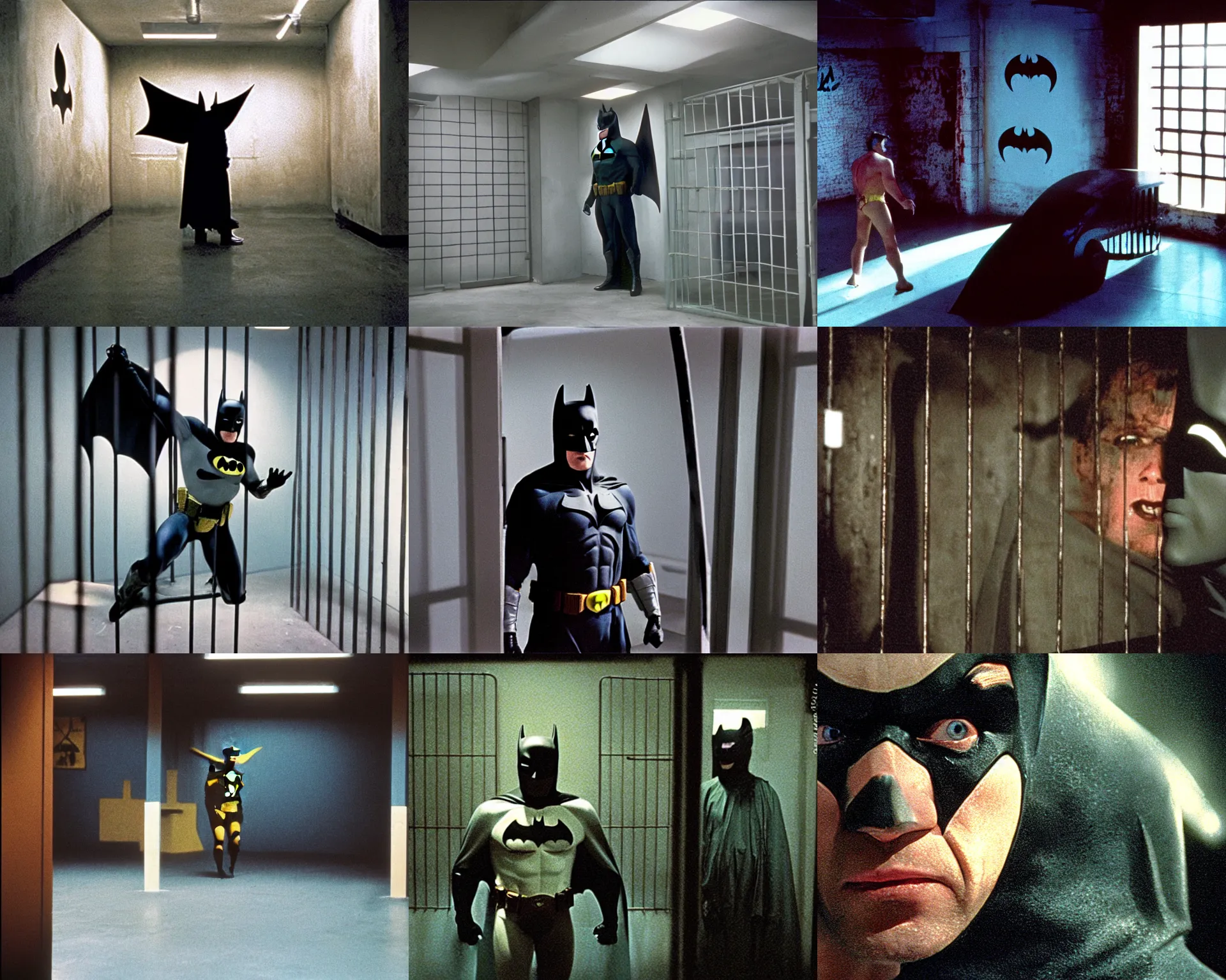 color film still, batman in the jail, indoor, | Stable Diffusion