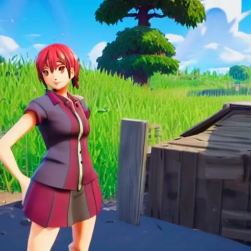 Rena from Higurashi is now in Fortnite | Stable Diffusion