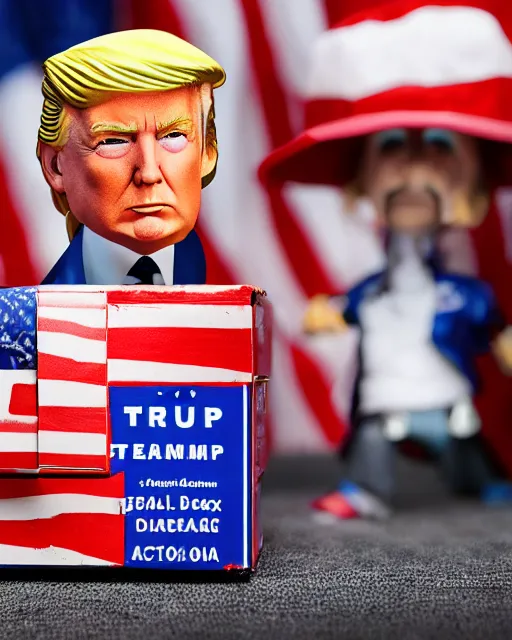 box of the toy of donald trump as an action figure, | Stable Diffusion ...