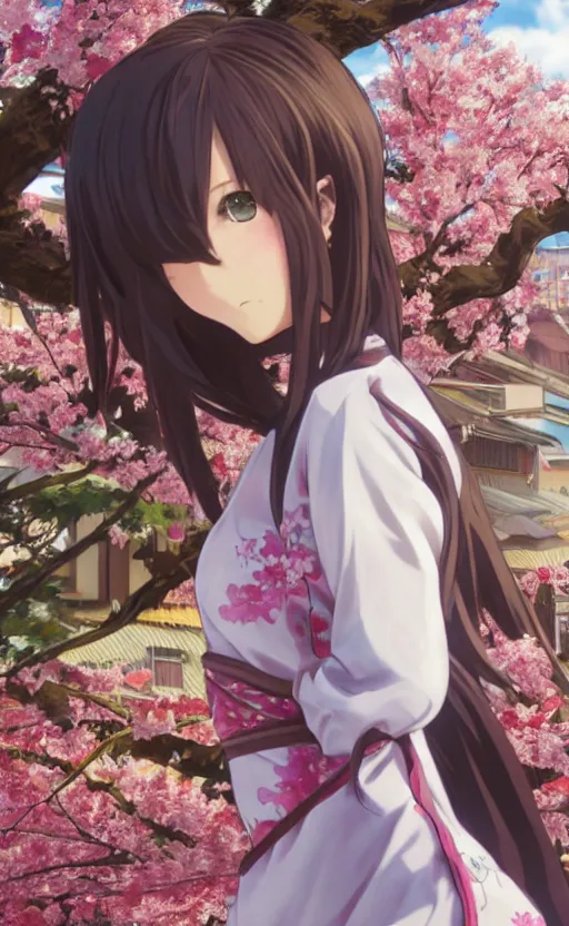 anime style, gta 5, panoramic centered view of girl, | Stable Diffusion