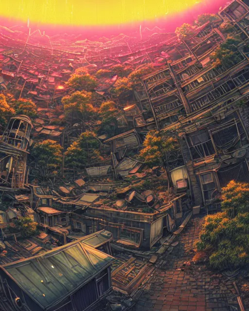 a beautiful detailed anime illustration of urbex city | Stable ...