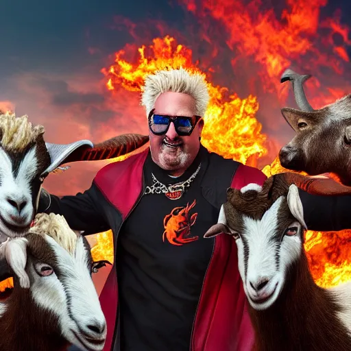 goat Baaah Fieri joins the Avengers , promo photo, | Stable Diffusion ...