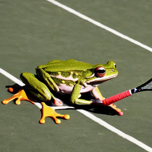 A frog playing tenis | Stable Diffusion | OpenArt