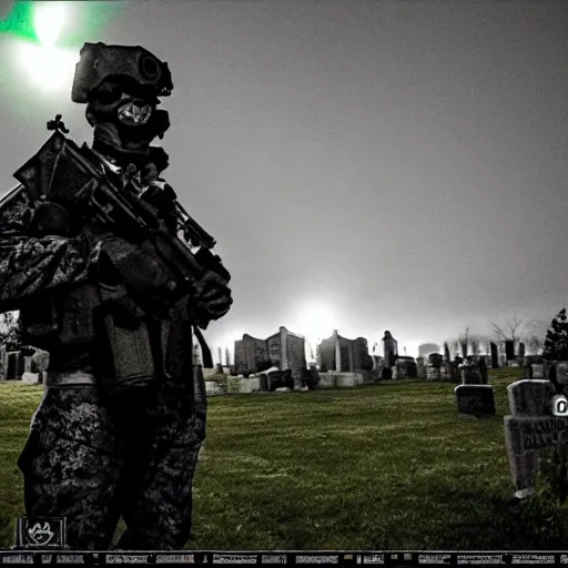 night vision NVG military raid at a cemetery, | Stable Diffusion | OpenArt