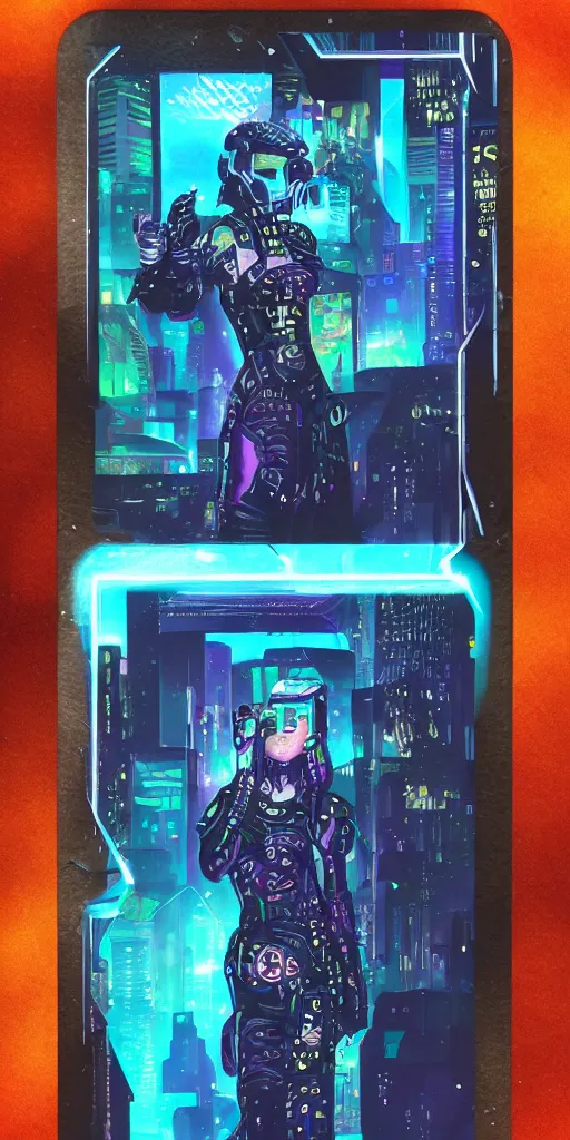 cyberpunk card display, futuristic mage, holo card, | Stable Diffusion ...