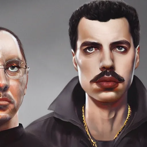 wide - angle shot of egor letov and freddy mercury, | Stable Diffusion | OpenArt