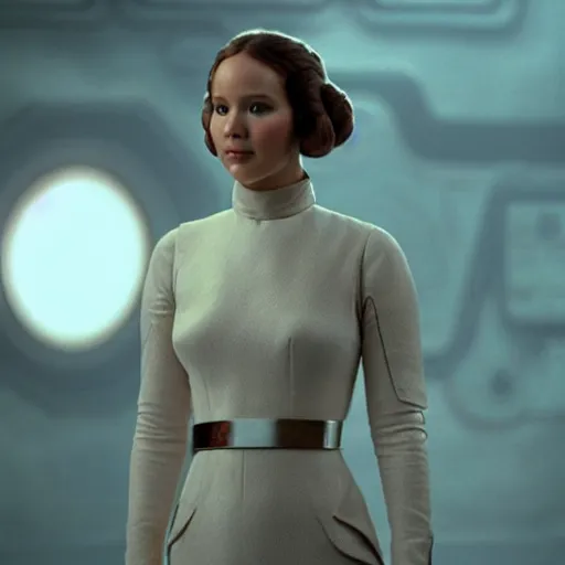 jennifer lawrence as princess leia in star wars | Stable Diffusion