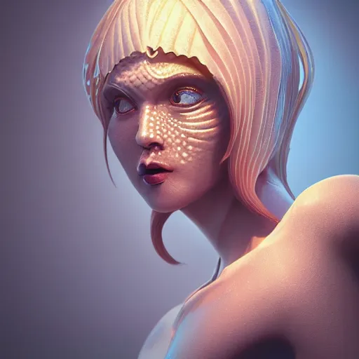 fish shaped woman, fish scales, highly detailed, rim | Stable Diffusion