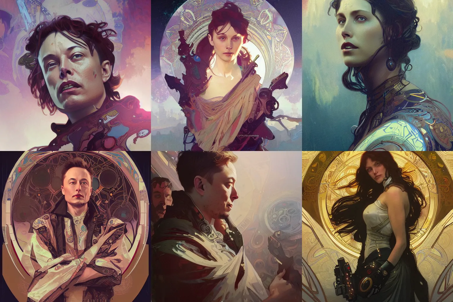 elon musk, art by alphonse mucha and greg rutkowski, | Stable Diffusion ...