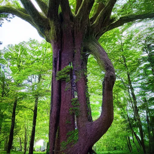 giant walking tree with a small town on its back | Stable Diffusion ...