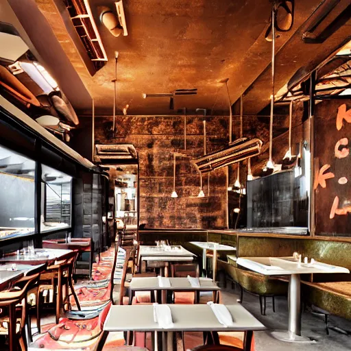 a restaurant inspired by the rusty krab, interior, | Stable Diffusion ...