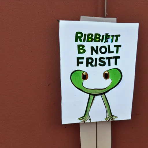 sign that says ribbit in colorless ink | Stable Diffusion | OpenArt