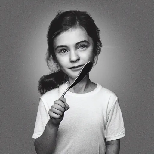 amelie holding a spoon up to her face, headshot, | Stable Diffusion ...