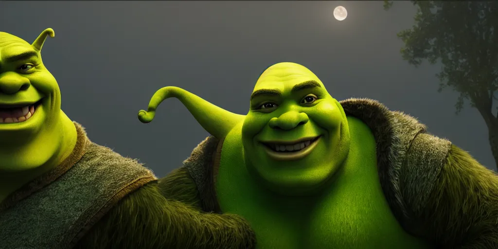 shrek as a moon, volumetric light, detailed, | Stable Diffusion