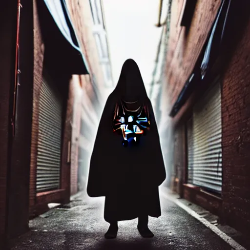 photograph of a man with a spider reaper head begging | Stable ...