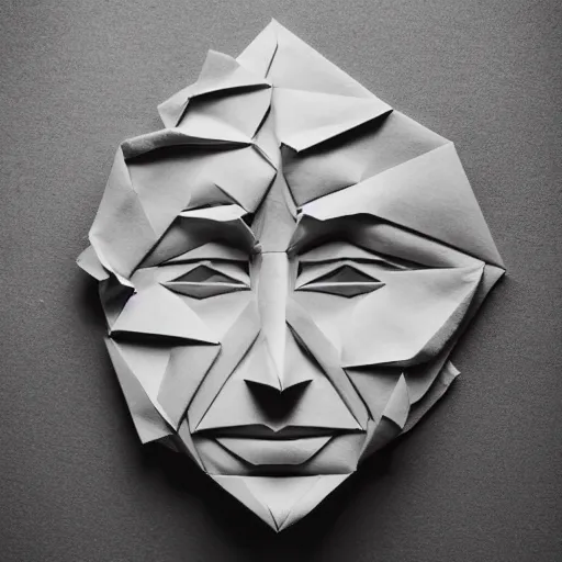 a 2 d flat paper origami portrait of a man with wavey | Stable Diffusion