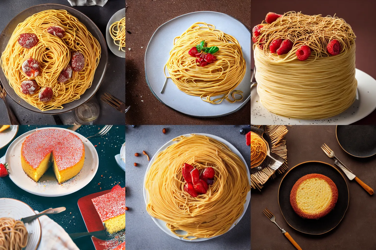 photo of a cake made out of spaghetti, 4 k, food | Stable Diffusion ...