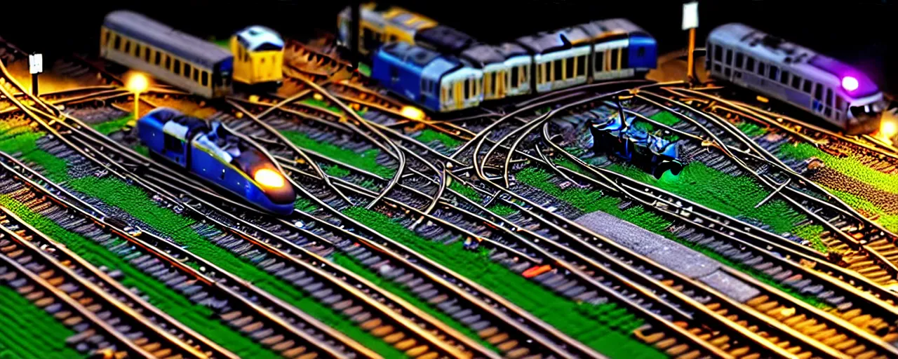 mega detailed miniature voxel diorama of huge railway | Stable ...
